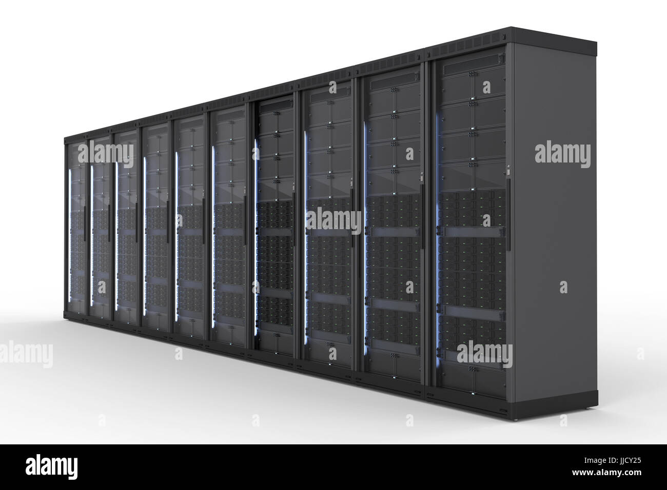 3d rendering server computer cluster on white background Stock Photo ...