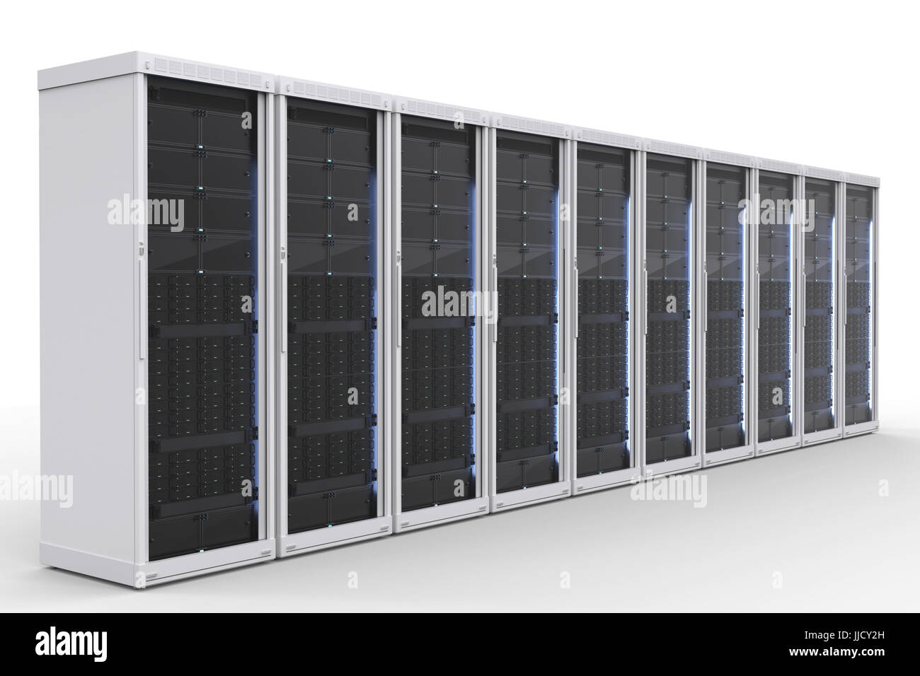 3d rendering server computer cluster on white background Stock Photo ...