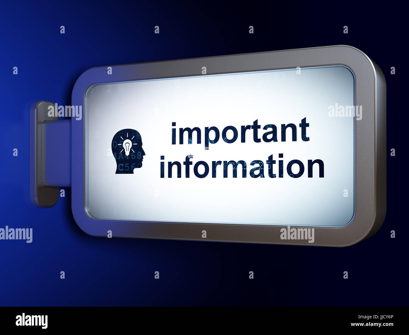Information concept: Important Information and Head With Light Bulb on ...