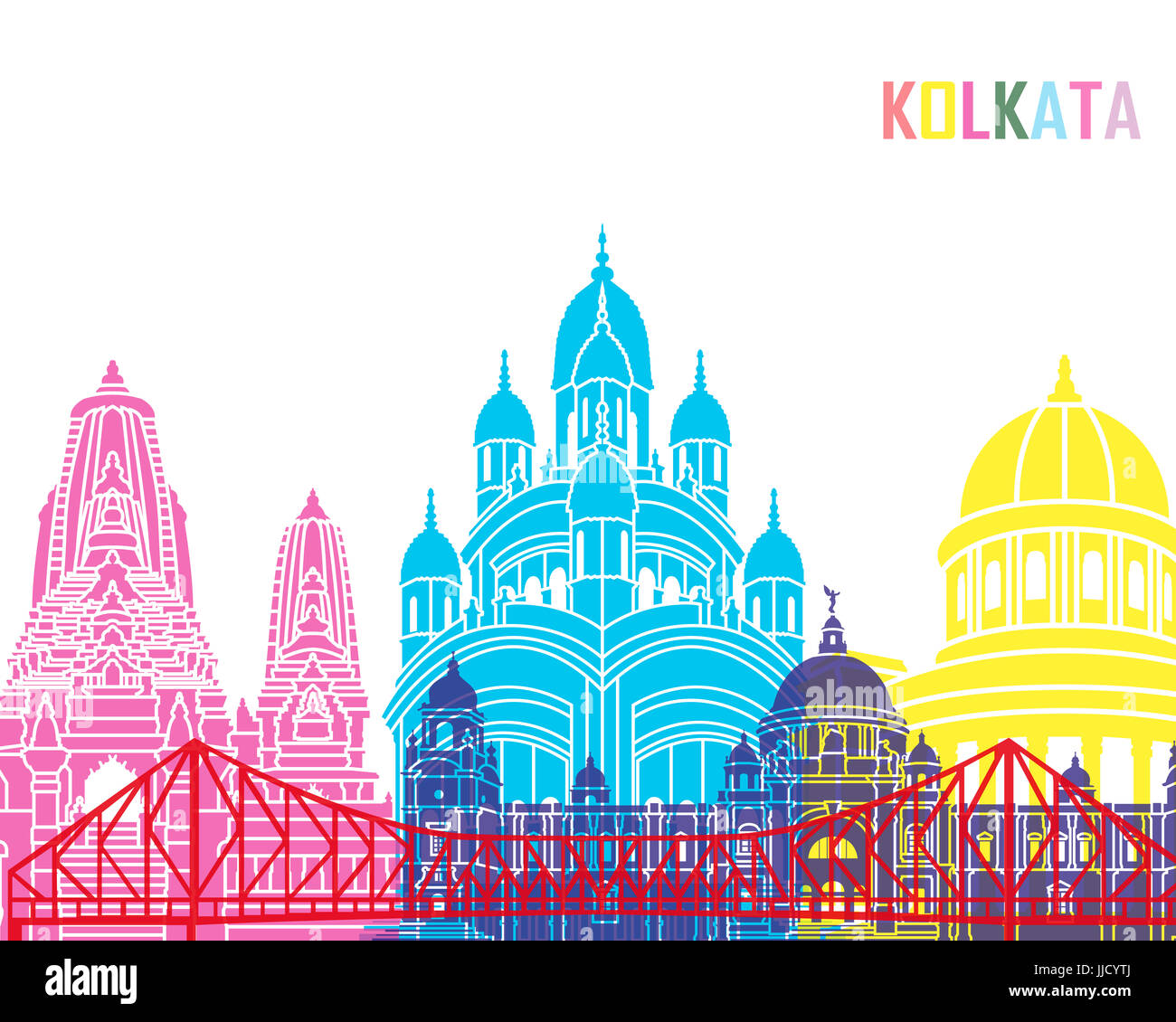 Kolkata skyline vector hi-res stock photography and images - Alamy
