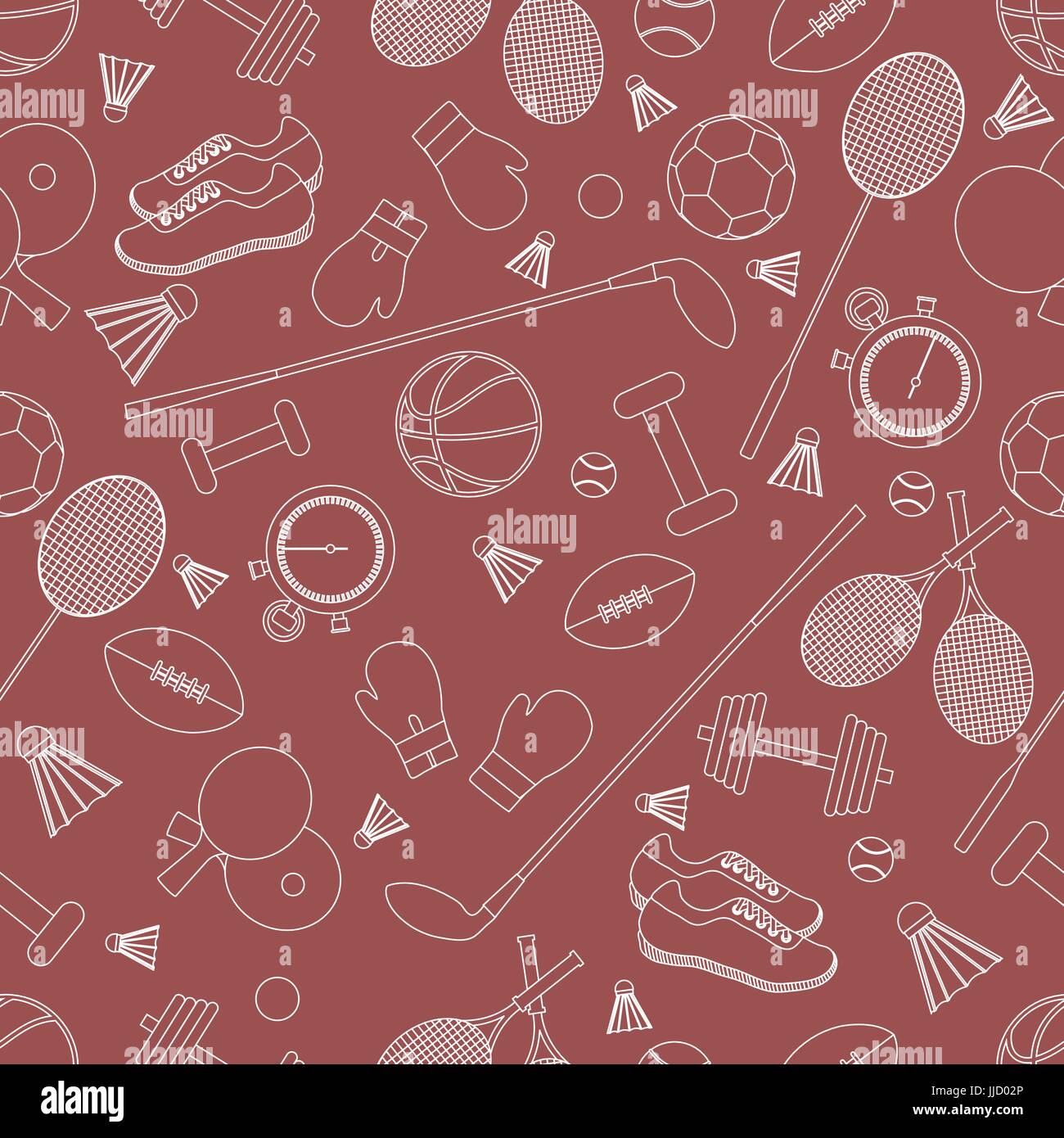 Seamless pattern on the sports theme. Vector illustration sports and ...