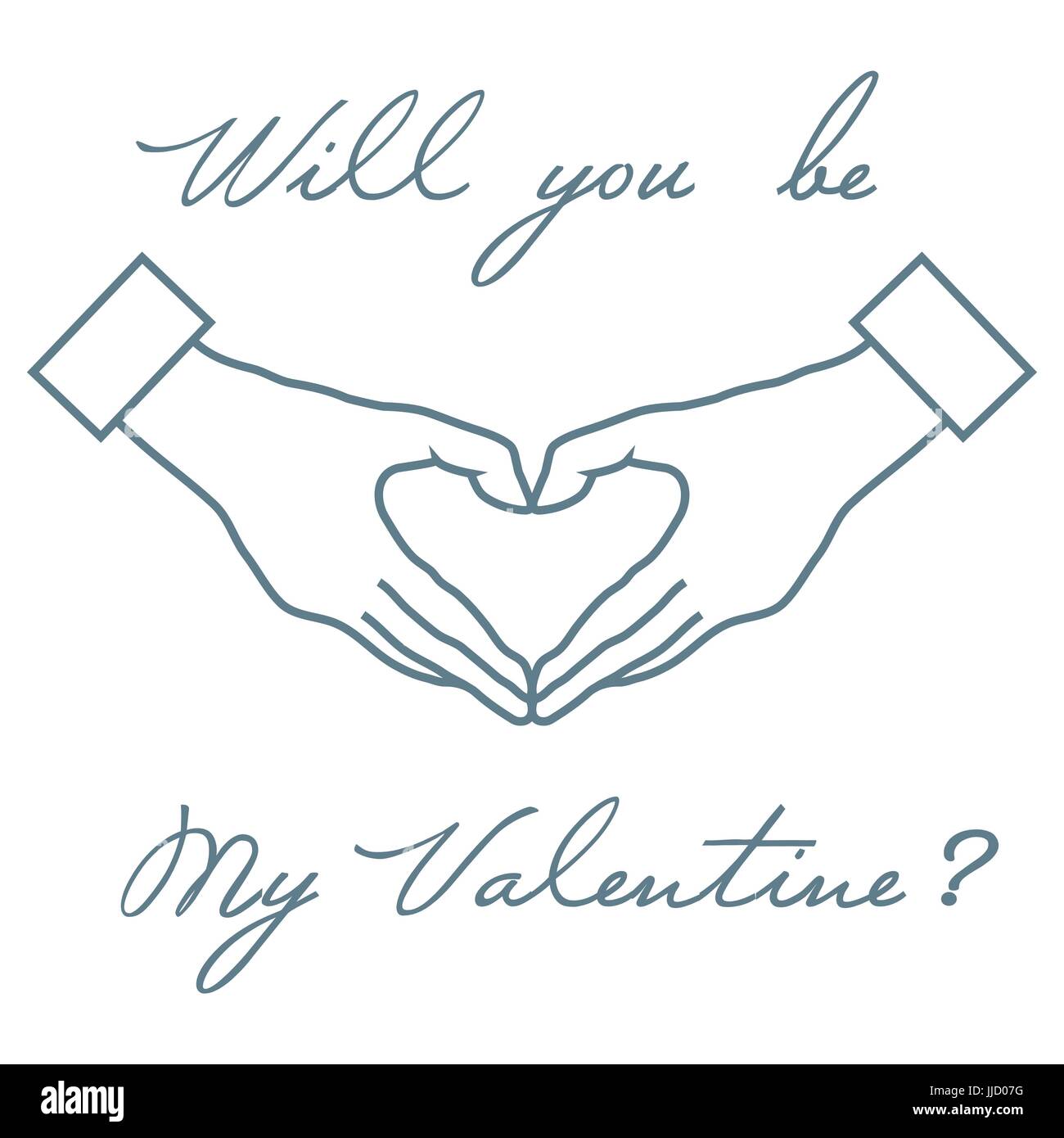 Cute vector illustration: hand making a heart shape. Love symbol ...