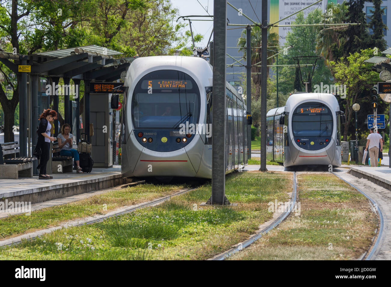 Trams, Athens, Greece Stock Photo - Alamy