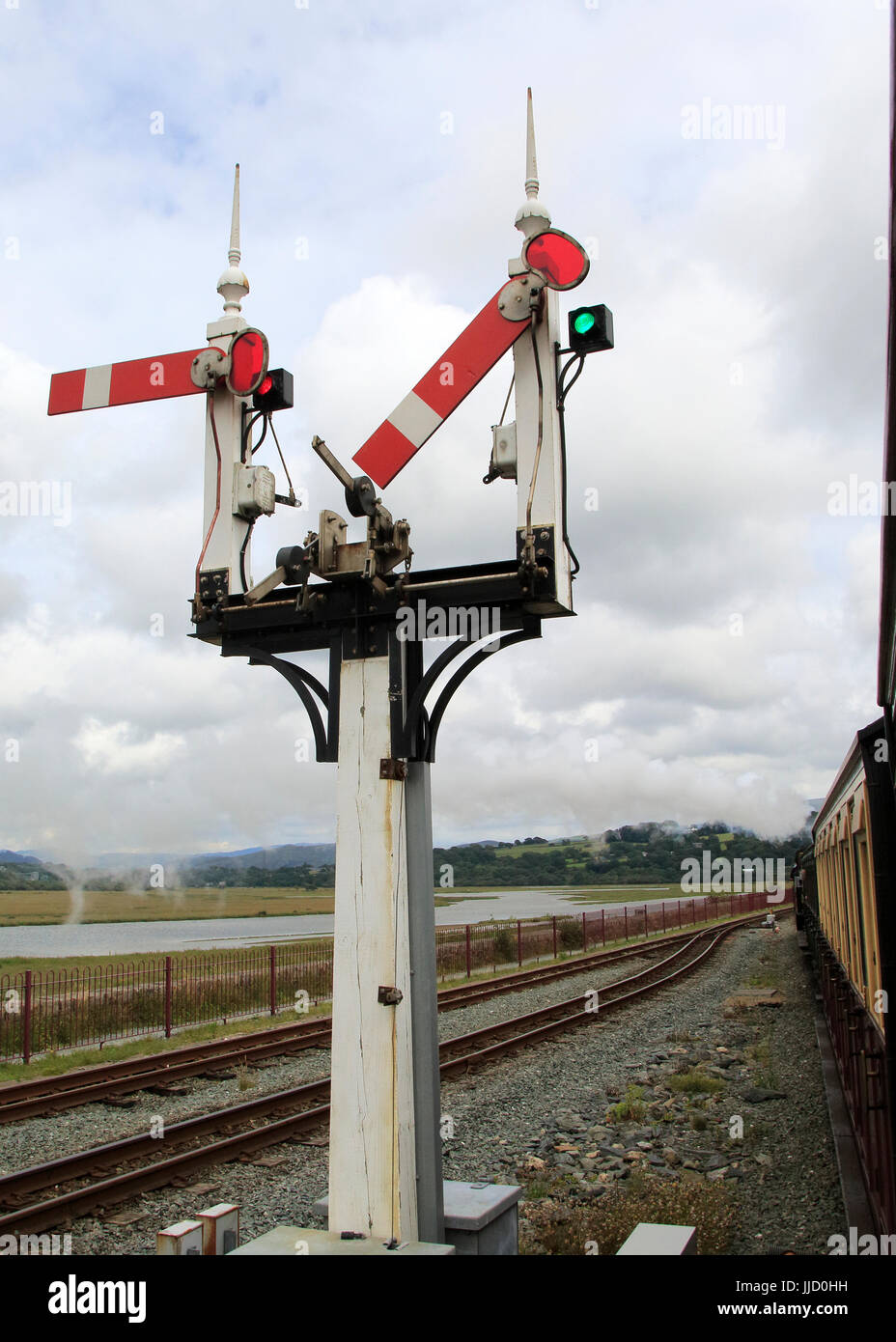 Single points sign on Ffestiniog railway, Porthmadog, Gwynedd, north ...