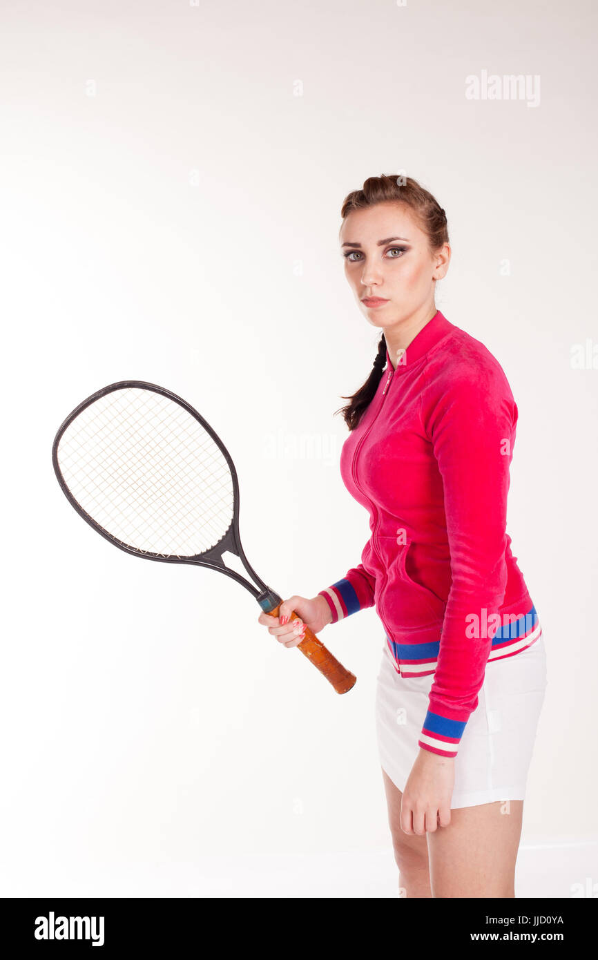 girl playing in the tennis racket sports Stock Photo - Alamy