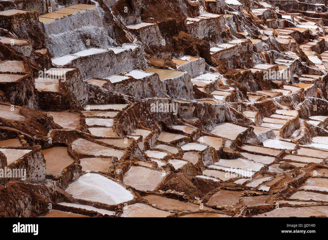 Peru, Salinas de Maras, Pre Inca traditional salt mine (salinas Stock ...