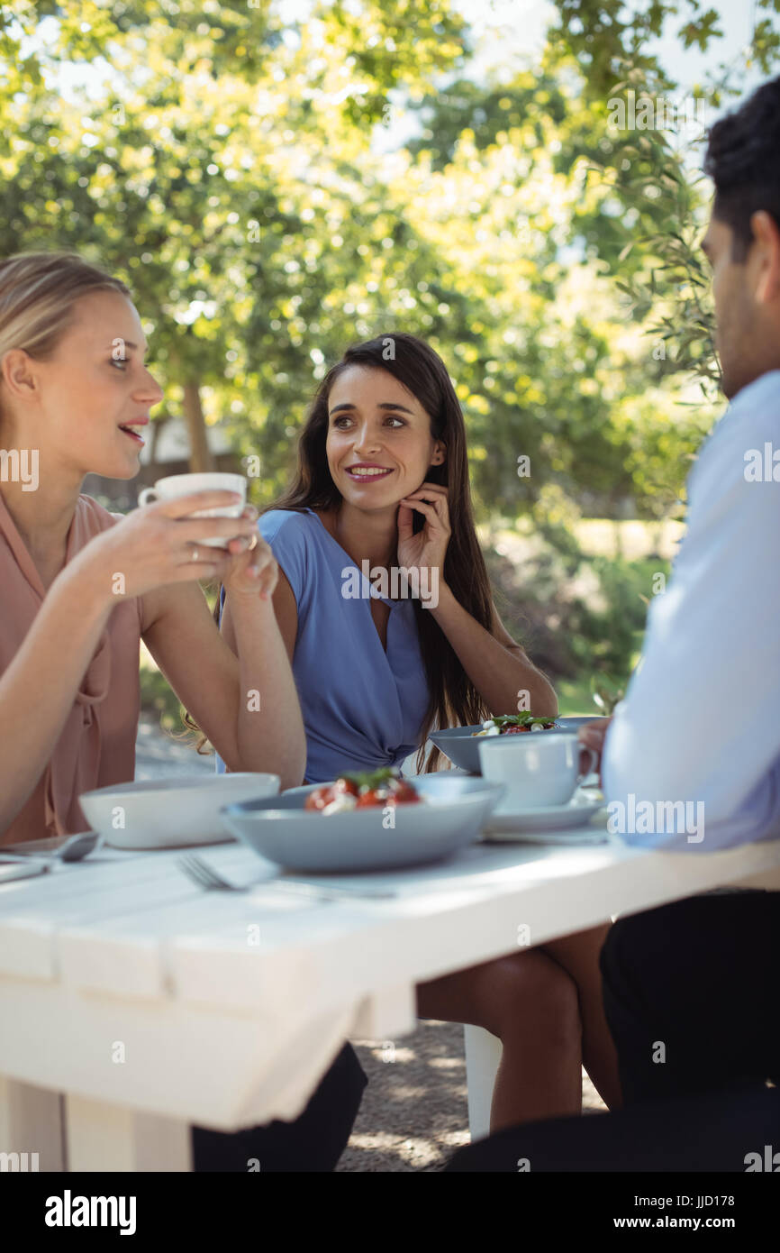 Group of friends having lunch in a restaurant Stock Photo - Alamy