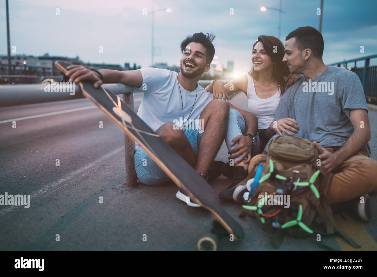 Group of happy friends hang out together Stock Photo - Alamy