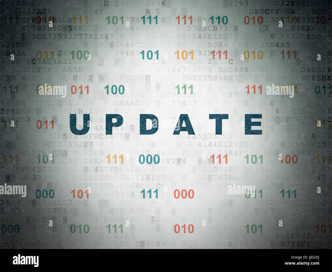 Web development concept: Update on Digital Data Paper background Stock ...