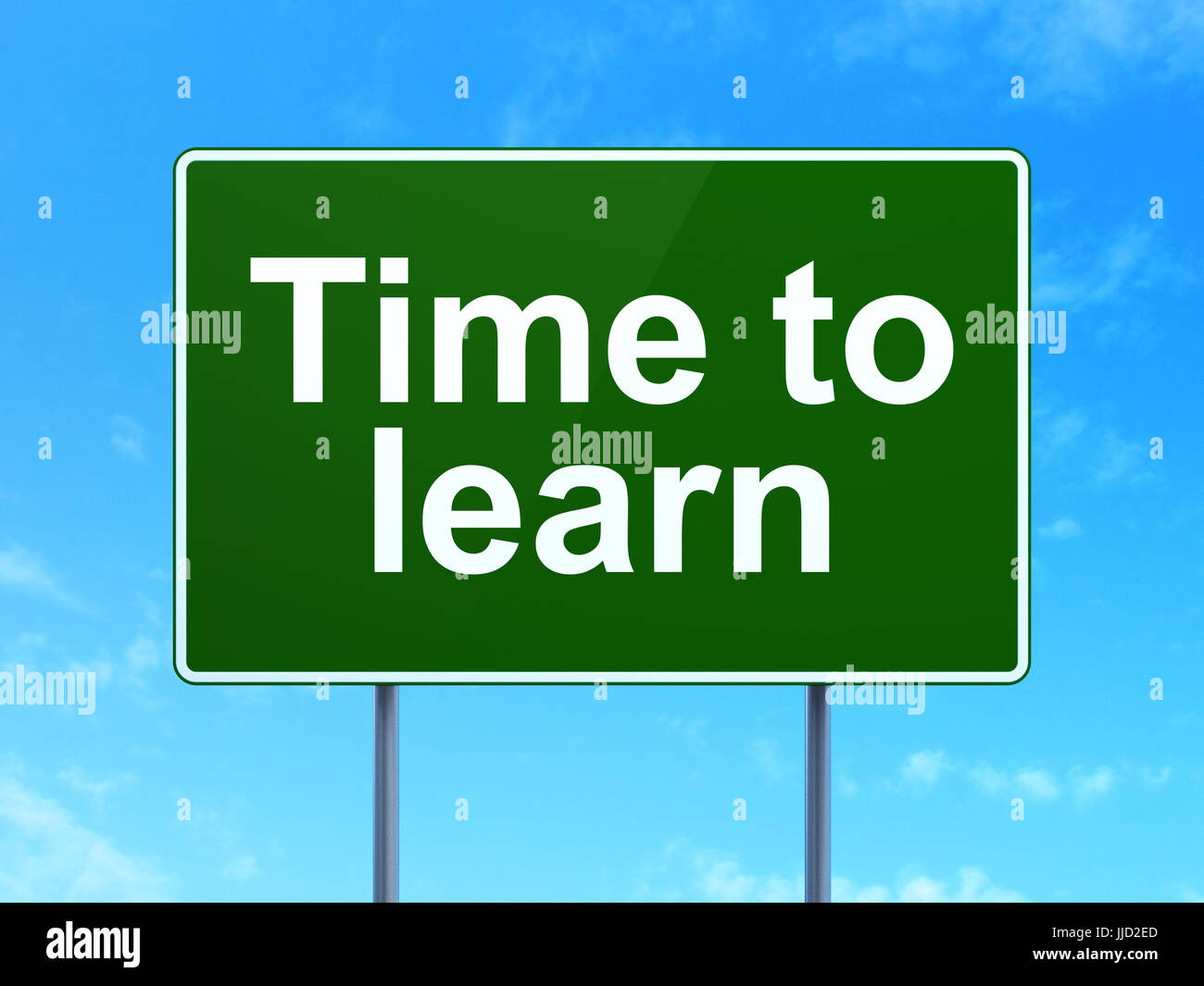 Timeline concept: Time to Learn on road sign background Stock Photo - Alamy
