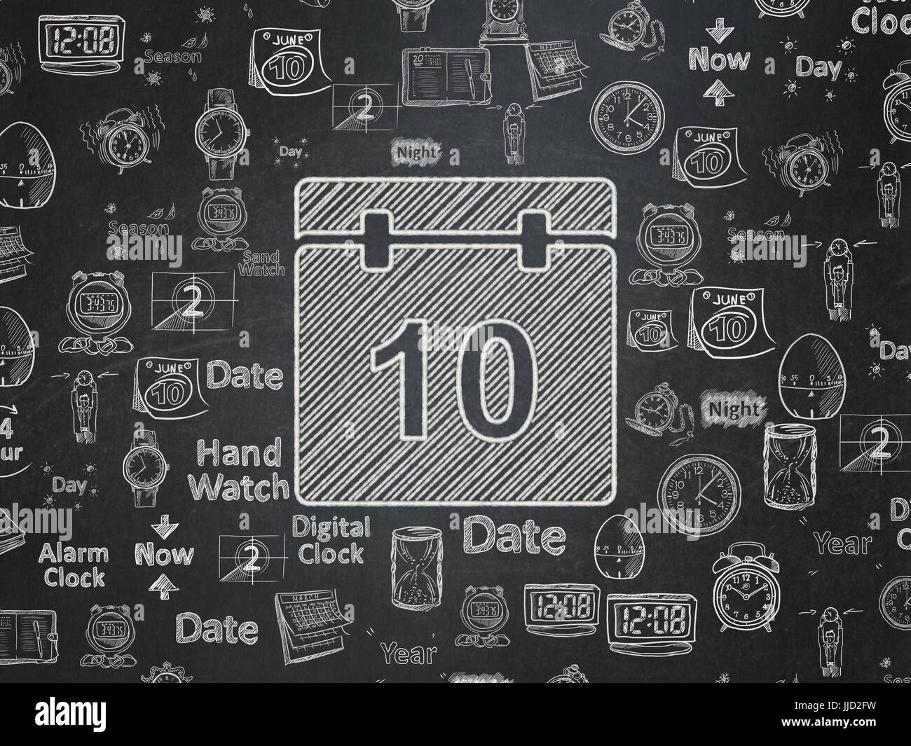 Timeline concept: Calendar on School board background Stock Photo - Alamy