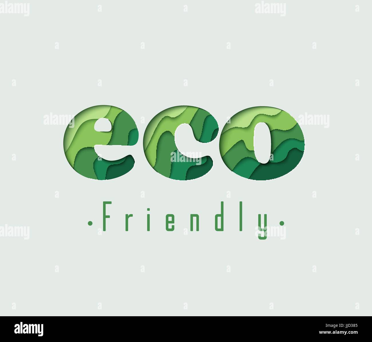 Eco Friendly paper cut vector concept art illustration. Ecological ...