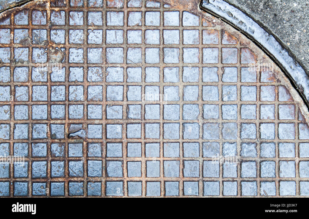 sewer hatch texture with rust. background, texture, vintage Stock Photo ...