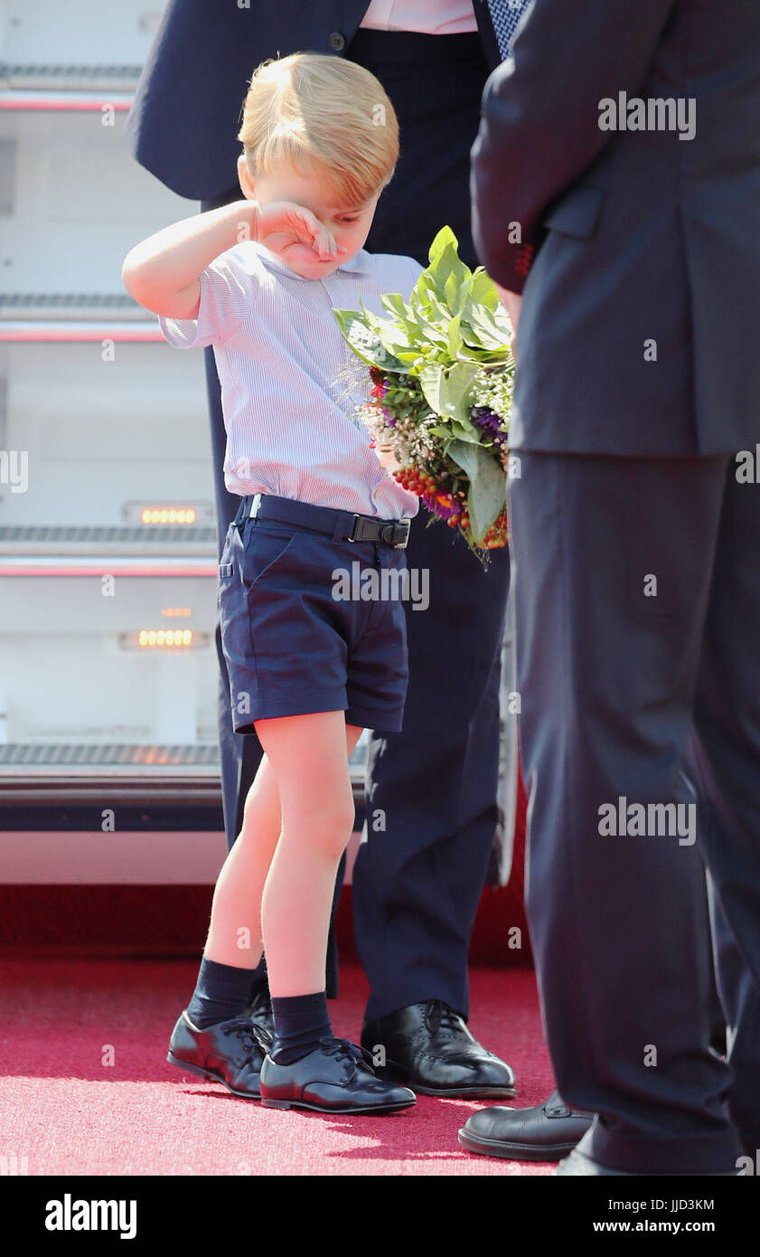 Prince George after arriving at Berlin Airport in Germany Stock Photo ...