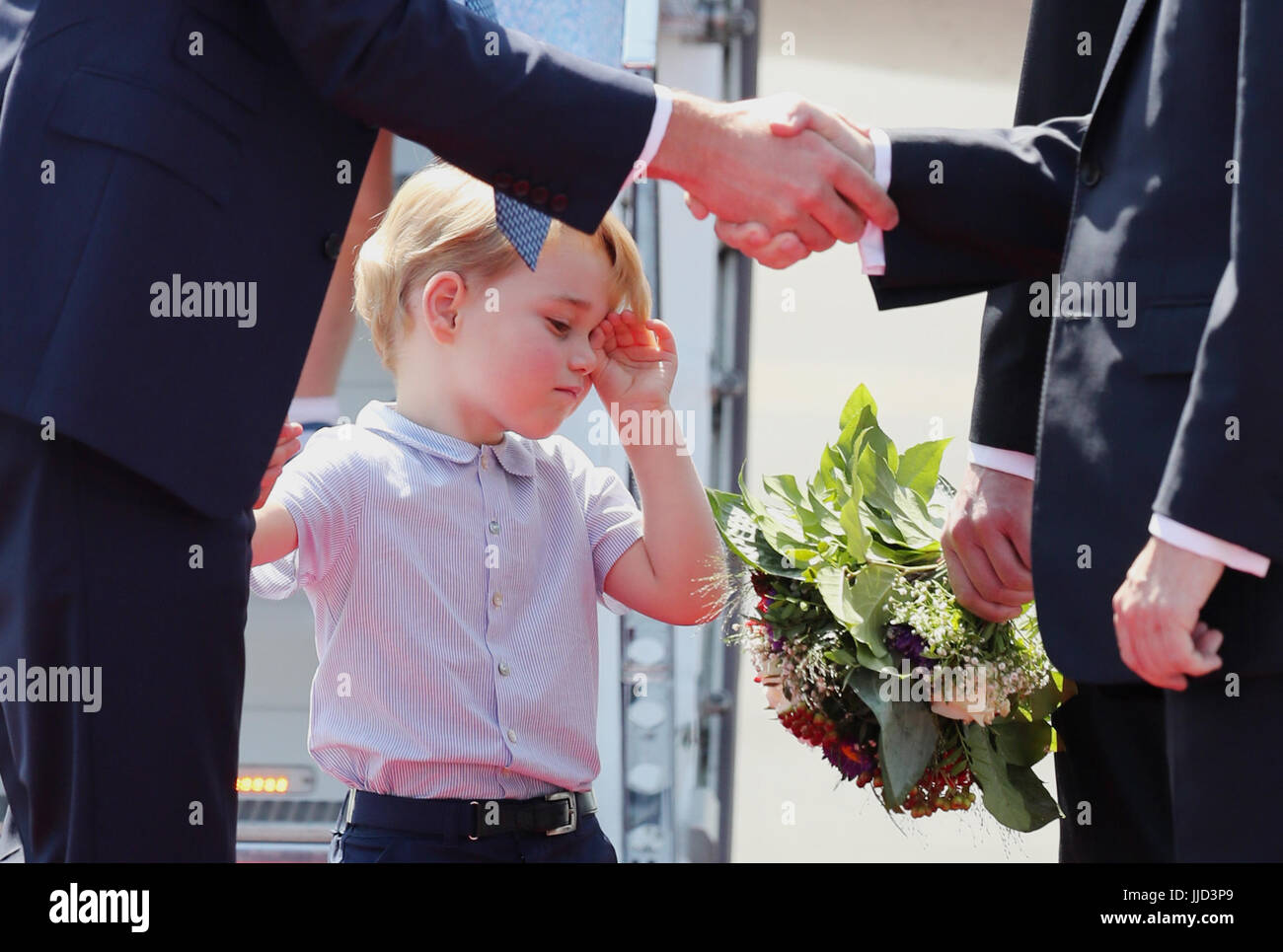Prince george after arriving at berlin airport in germany hi-res stock ...