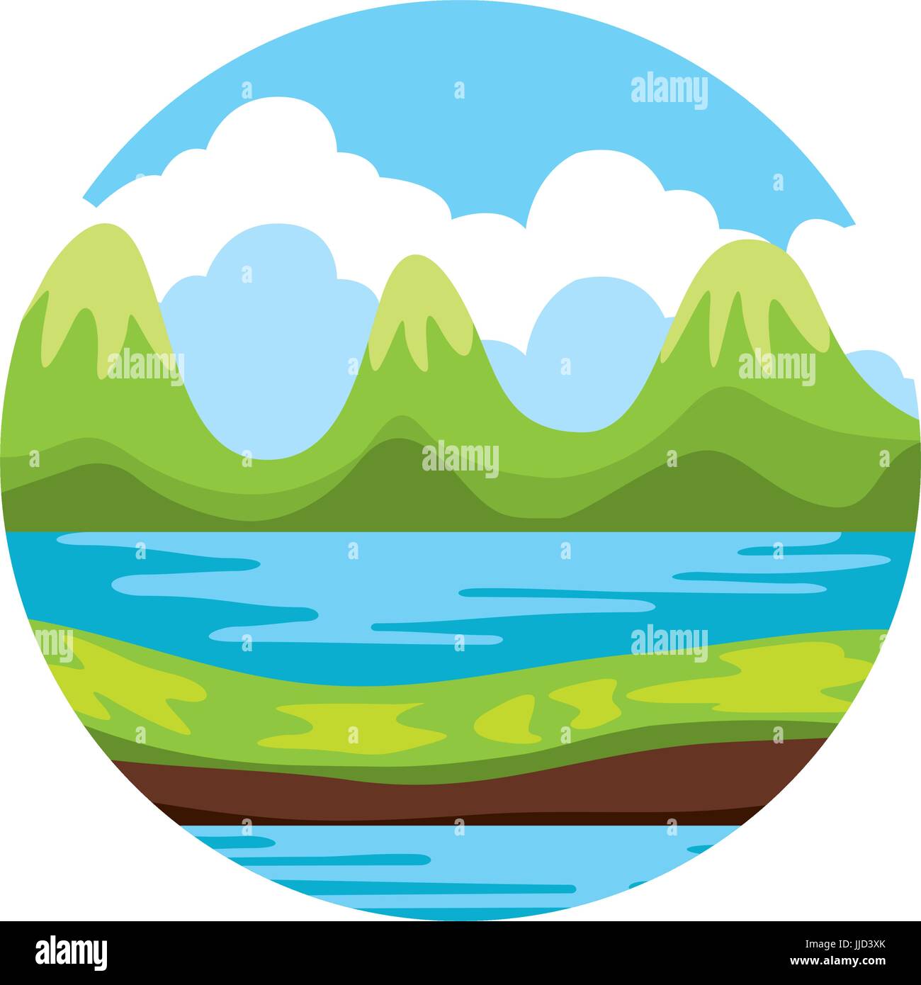 beautiful landscape with lake vector illustration design Stock Vector ...
