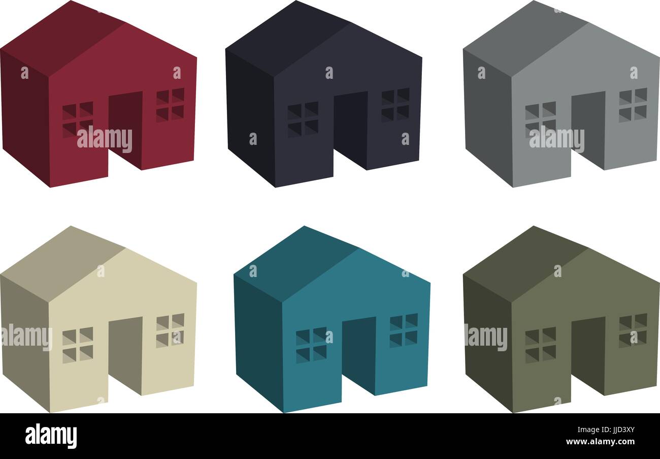 White residential houses in Stock Vector Images - Alamy