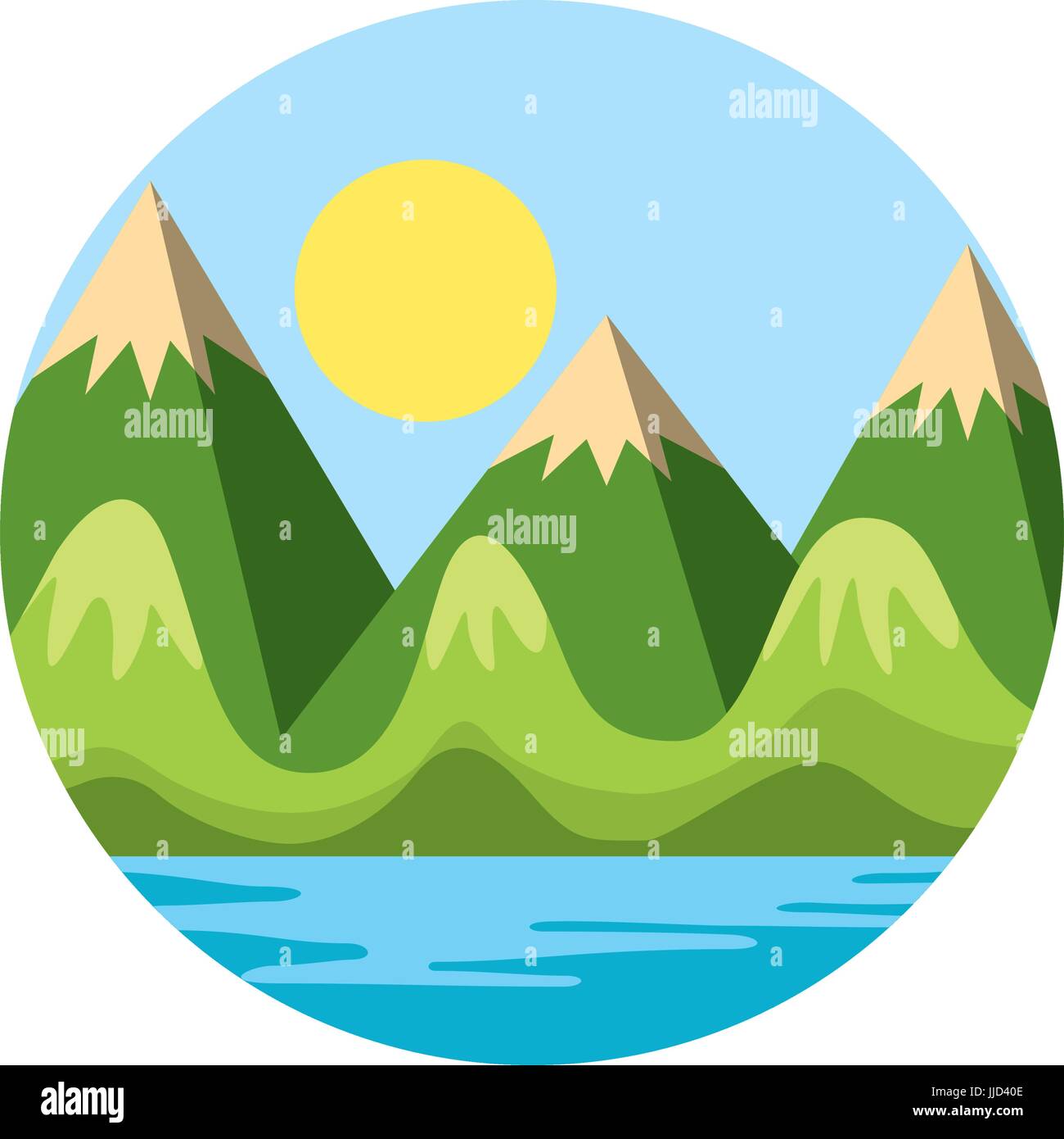beautiful landscape with lake vector illustration design Stock Vector ...