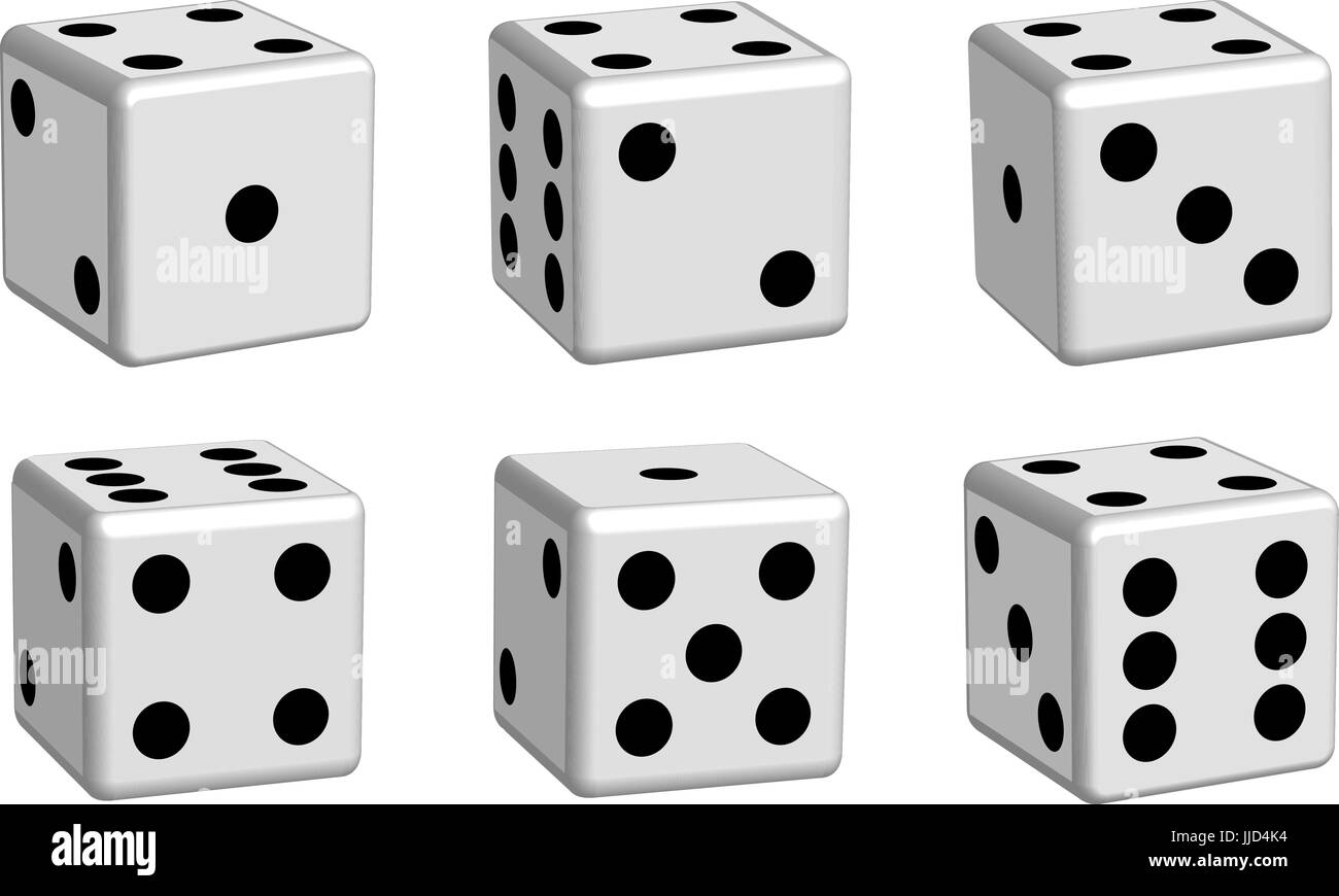 Dice white set in 3D view, vector Stock Vector Image & Art - Alamy