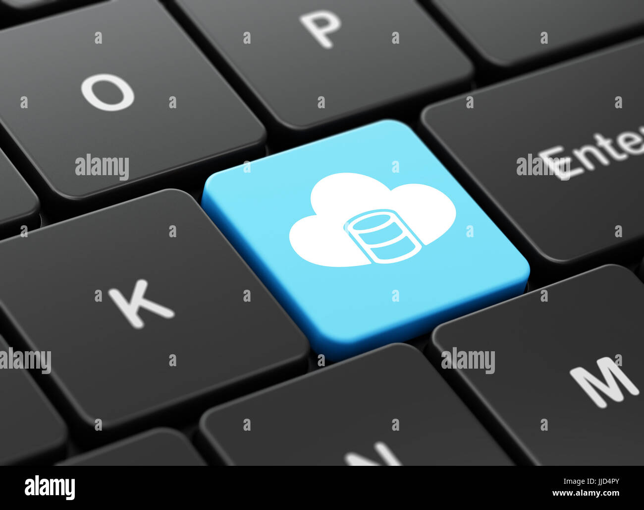 Cloud computing concept: Database With Cloud on computer keyboard background Stock Photo - Alamy