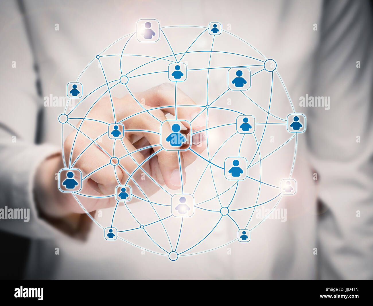 3d rendering social network interface with man icon Stock Photo - Alamy