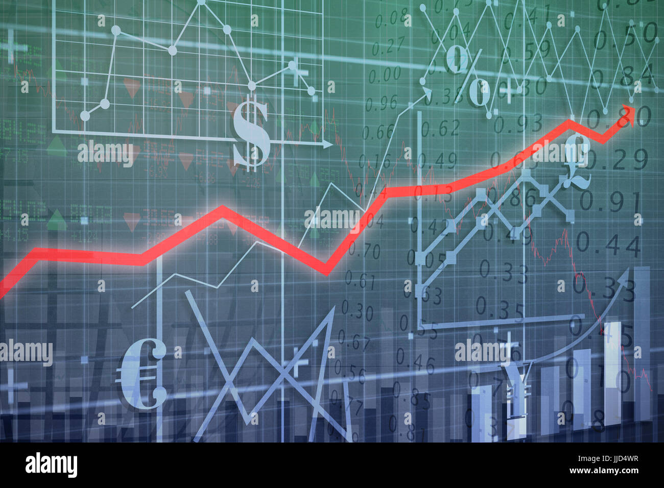 Red arrow against graph Stock Photo - Alamy