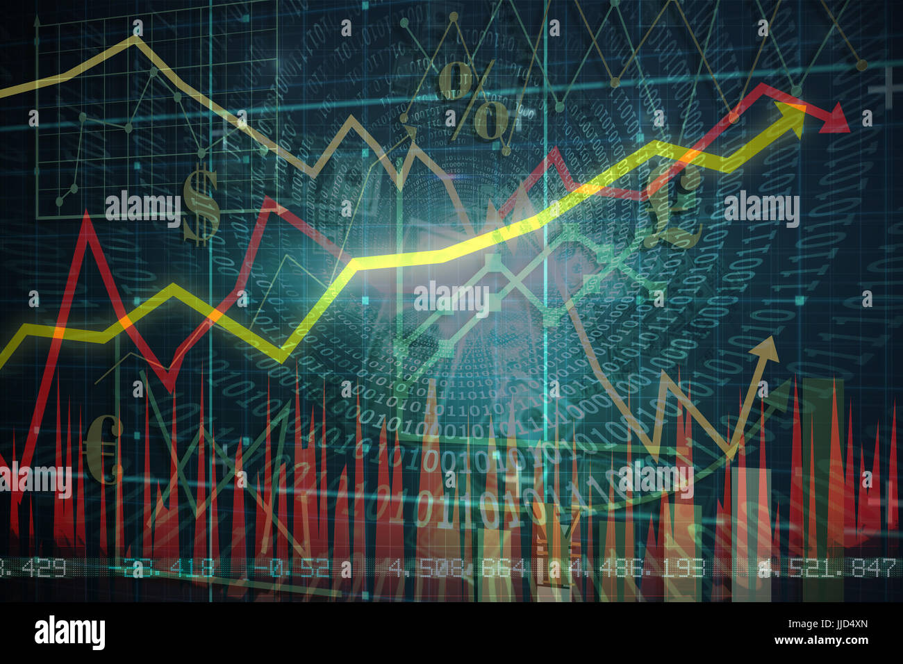 Red arrow against graph Stock Photo - Alamy