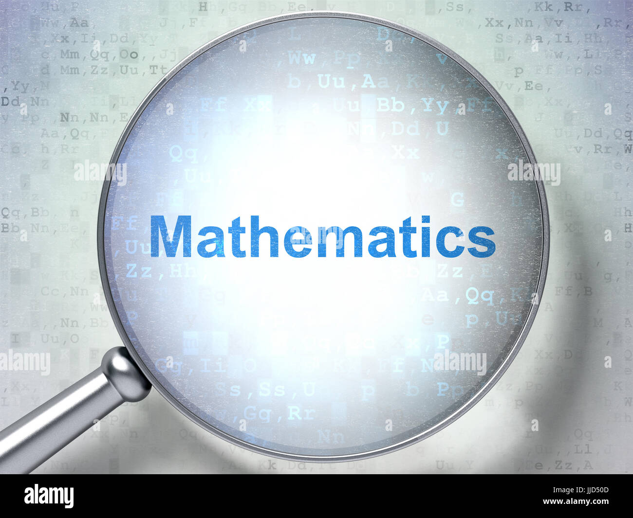 Education concept: Mathematics with optical glass Stock Photo - Alamy