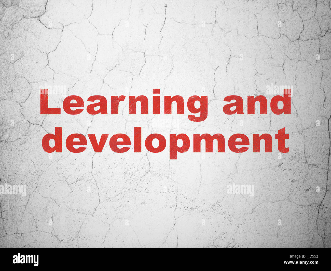 Studying concept: Learning And Development on wall background Stock ...