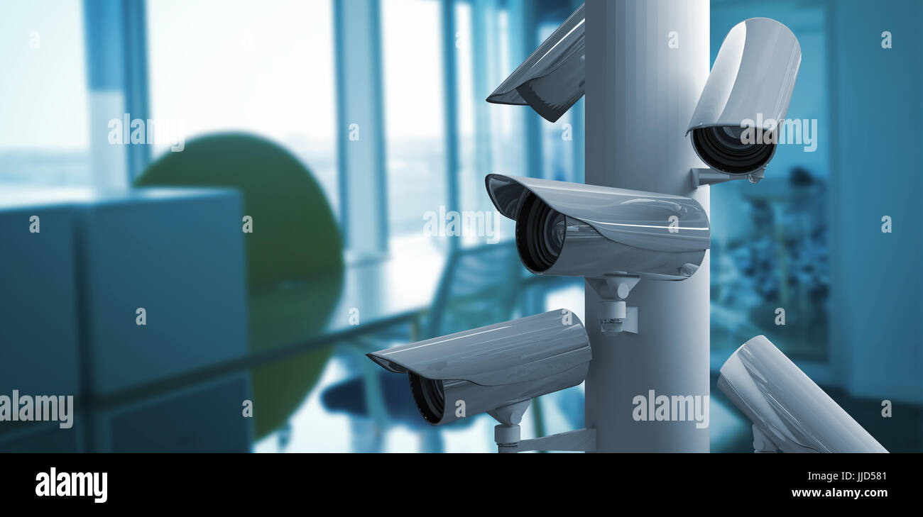 CCTV camera against interior of modern office Stock Photo - Alamy