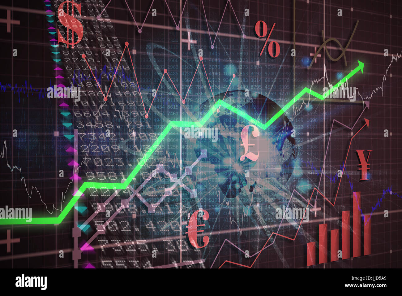 Red arrow against graph Stock Photo - Alamy