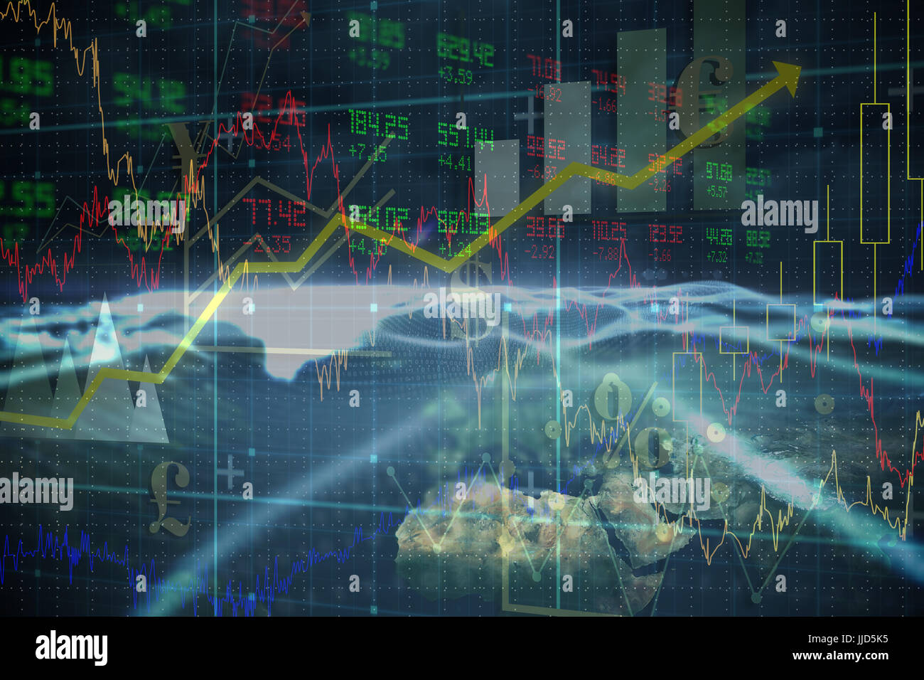 Red arrow against graph Stock Photo - Alamy
