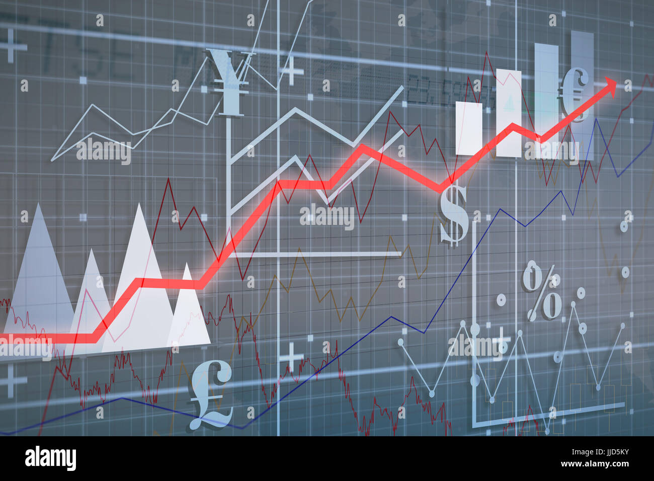Red arrow against graph Stock Photo - Alamy
