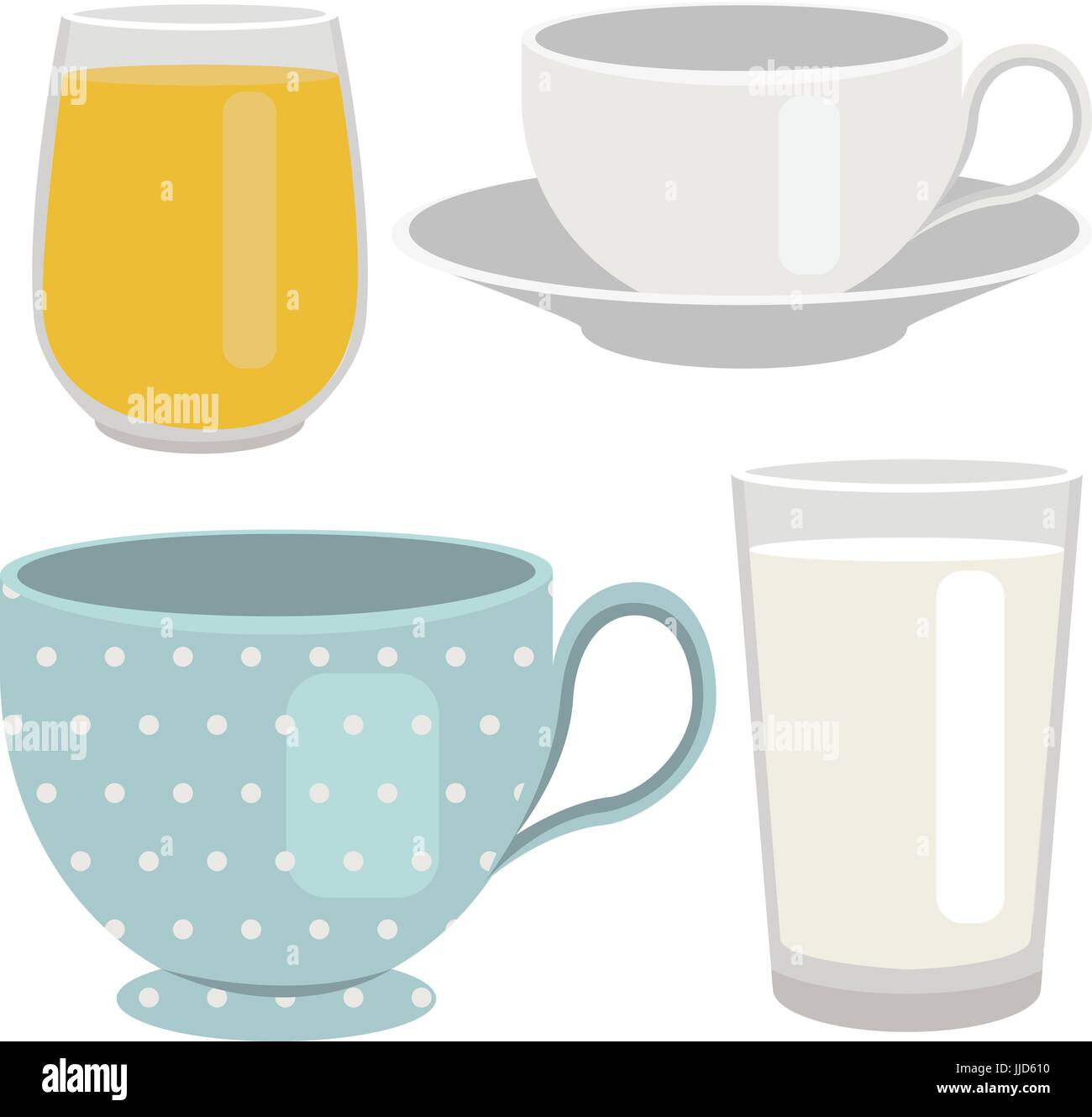Set of breakfast drinks object, vector Stock Vector Image & Art - Alamy