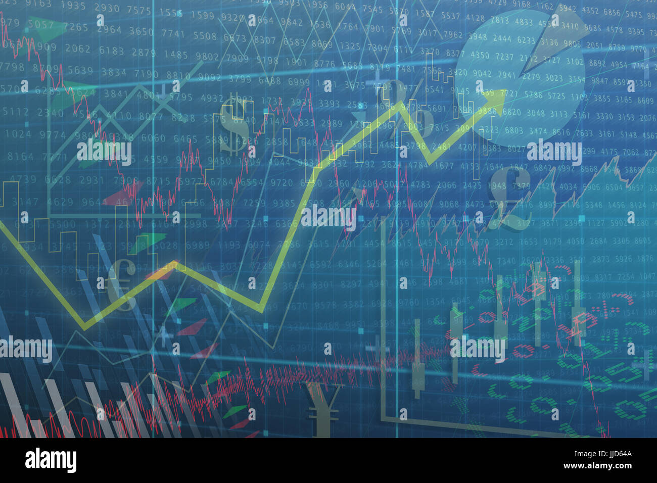 Red arrow against graph Stock Photo - Alamy