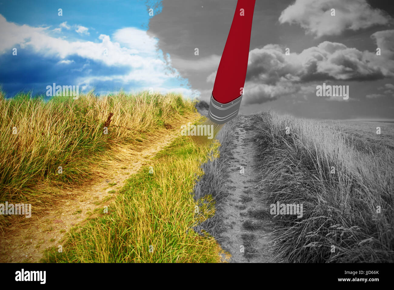 Animation grass over sky clouds hi-res stock photography and images - Alamy