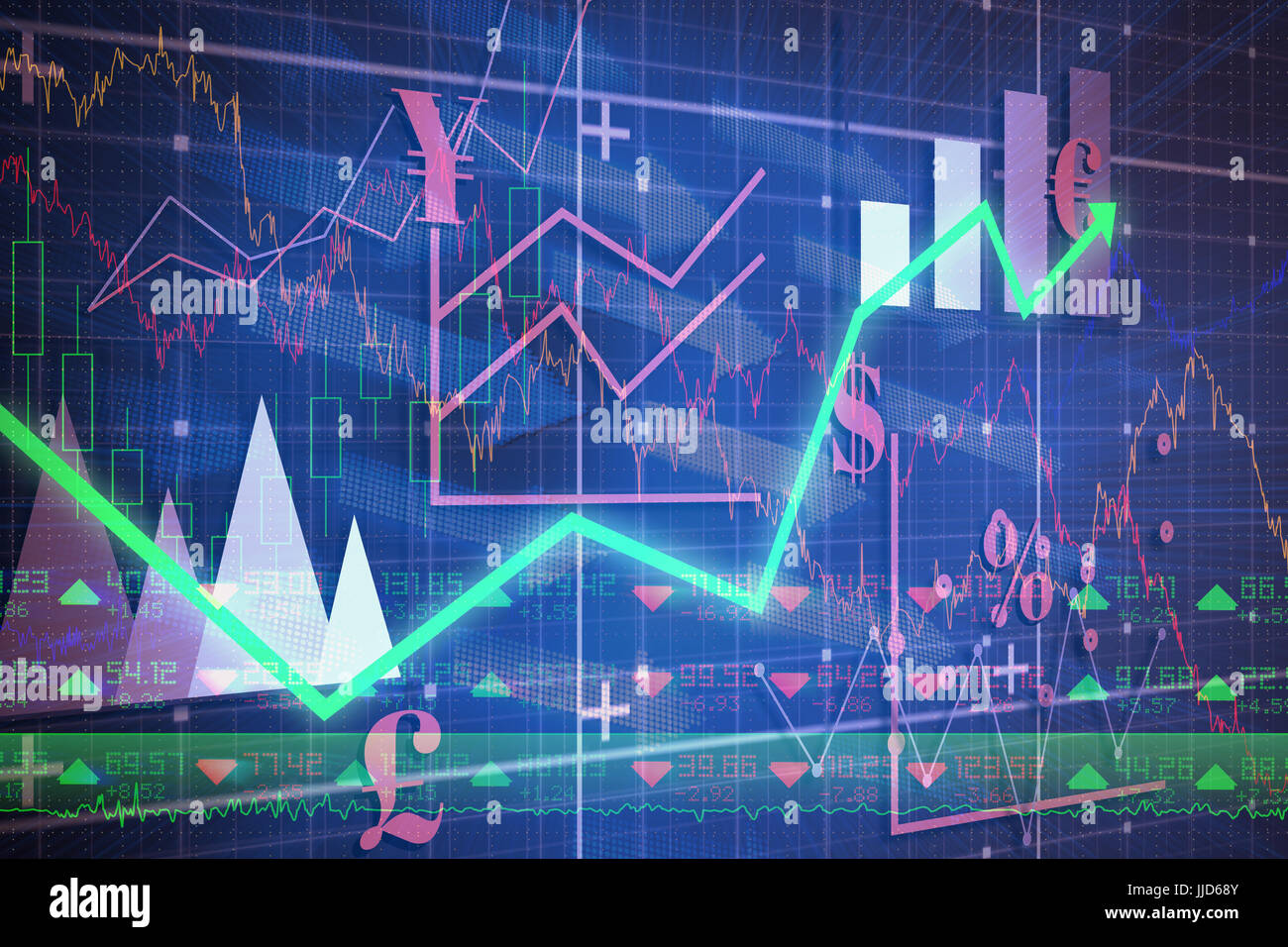 Red arrow against graph Stock Photo - Alamy