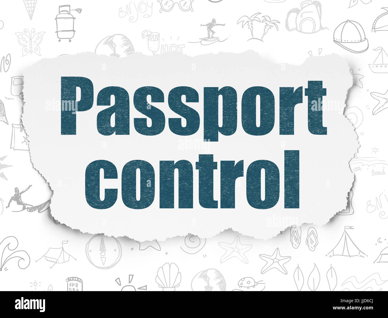 Travel concept: Passport Control on Torn Paper background Stock Photo ...