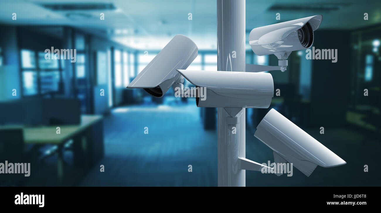 CCTV camera against table and empty chairs in office Stock Photo - Alamy