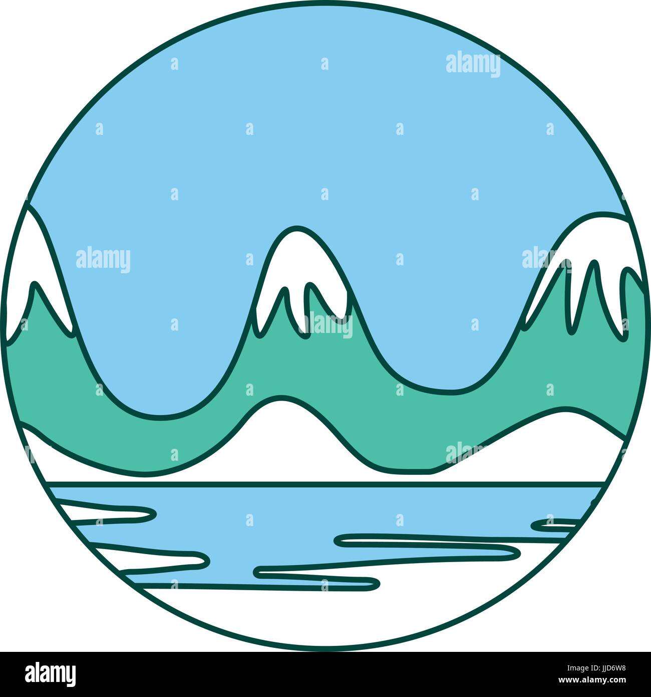 beautiful landscape with lake vector illustration design Stock Vector ...