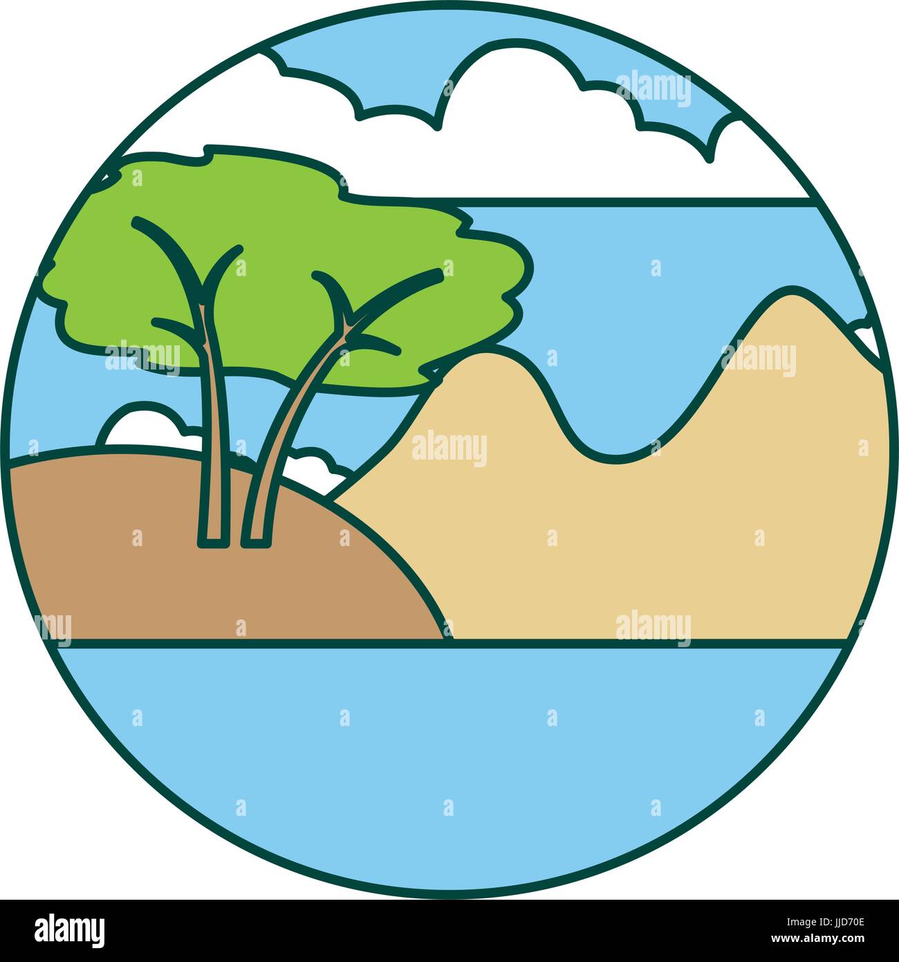 beautiful landscape with lake vector illustration design Stock Vector ...