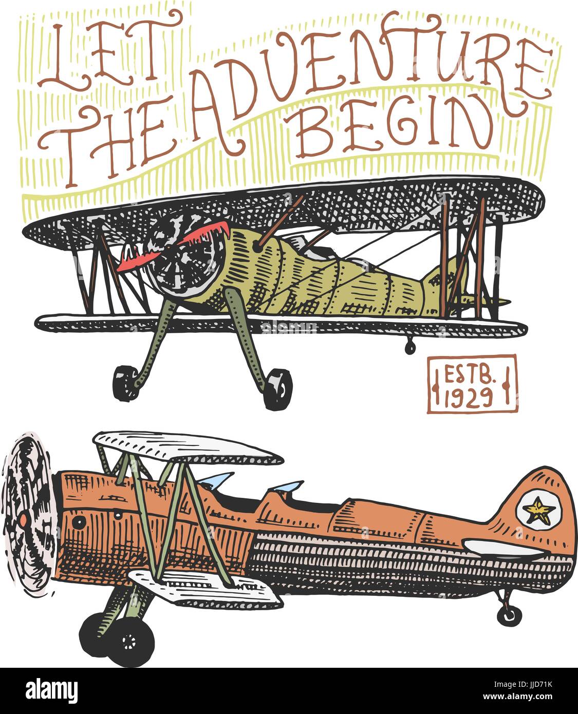 set of passenger airplanes corncob or plane aviation travel ...