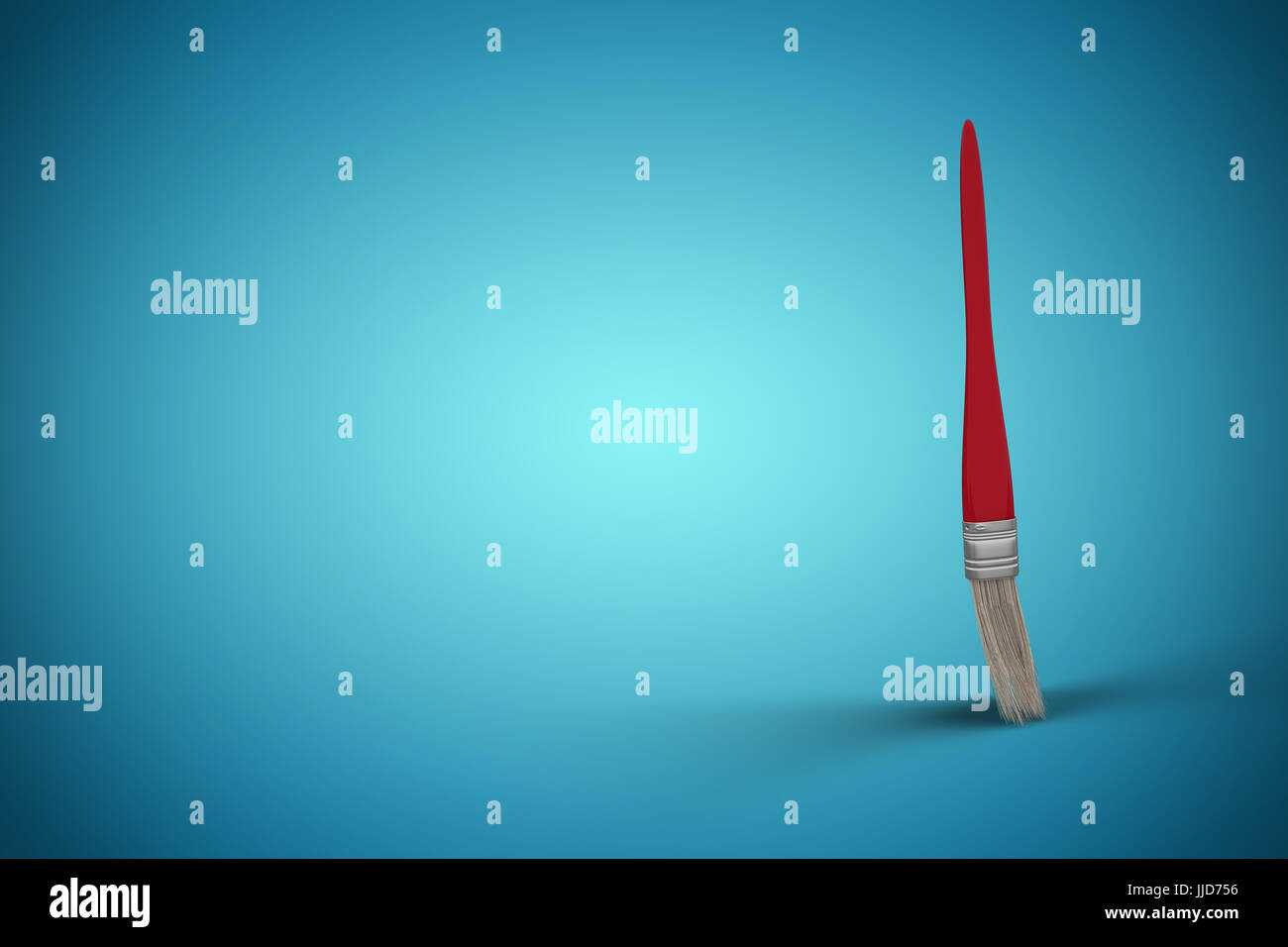 Graphic image of red paintbrush against blue vignette background Stock ...
