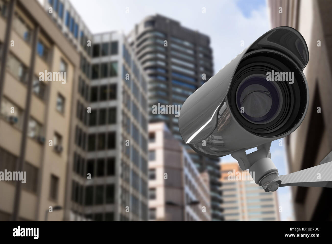 CCTV camera against view of tall buildings Stock Photo - Alamy