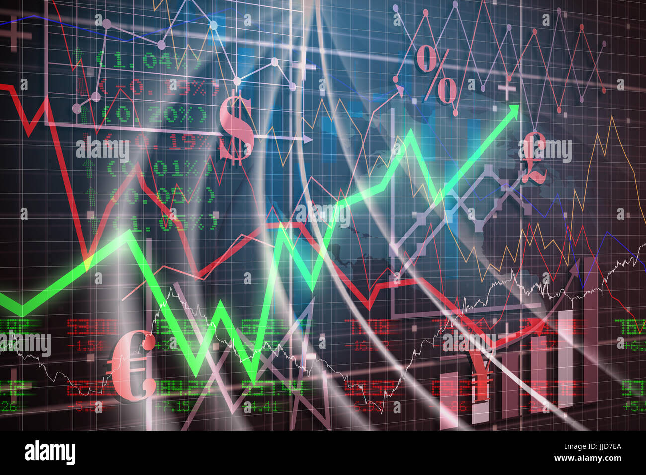 Red arrow against graph Stock Photo - Alamy