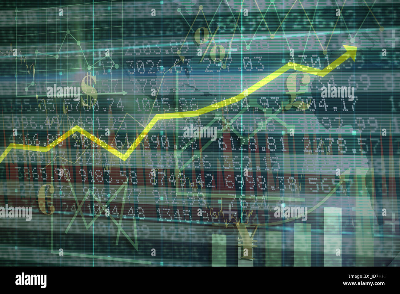 Red arrow against graph Stock Photo - Alamy