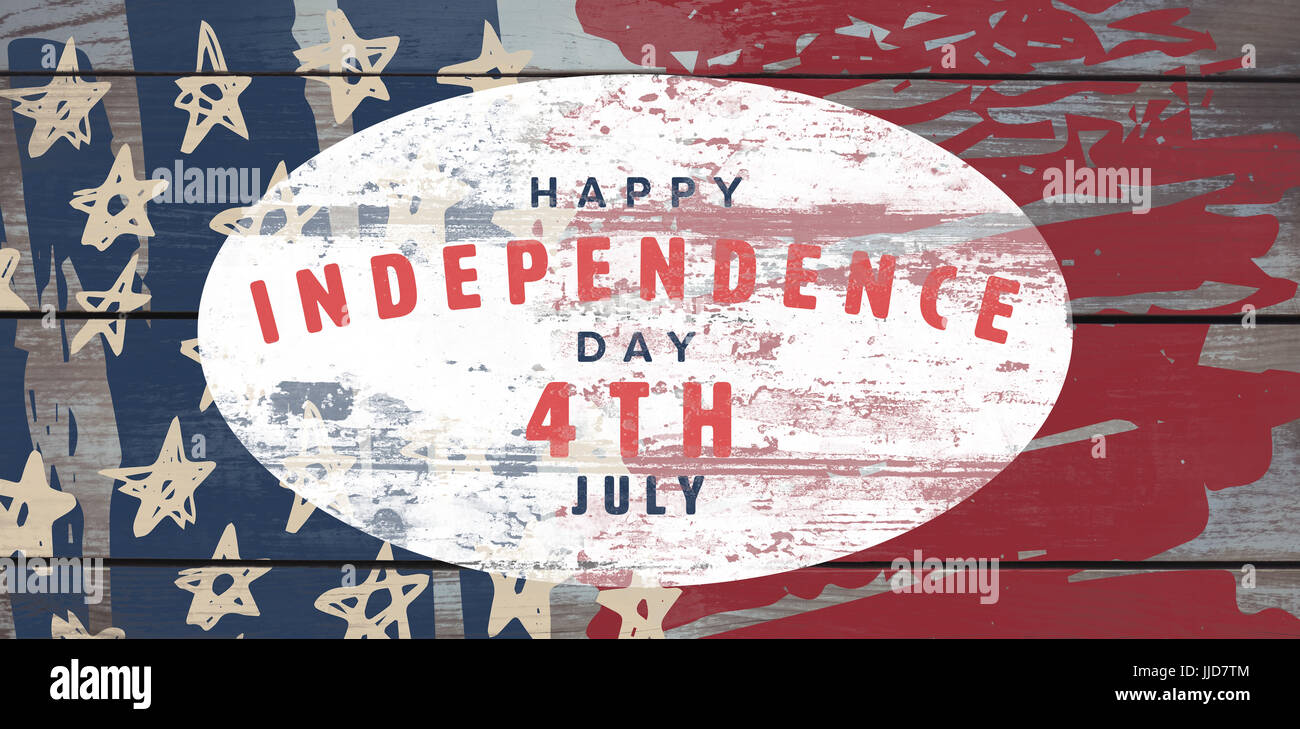 Happy 4th of july text on white background against wood Stock Photo - Alamy