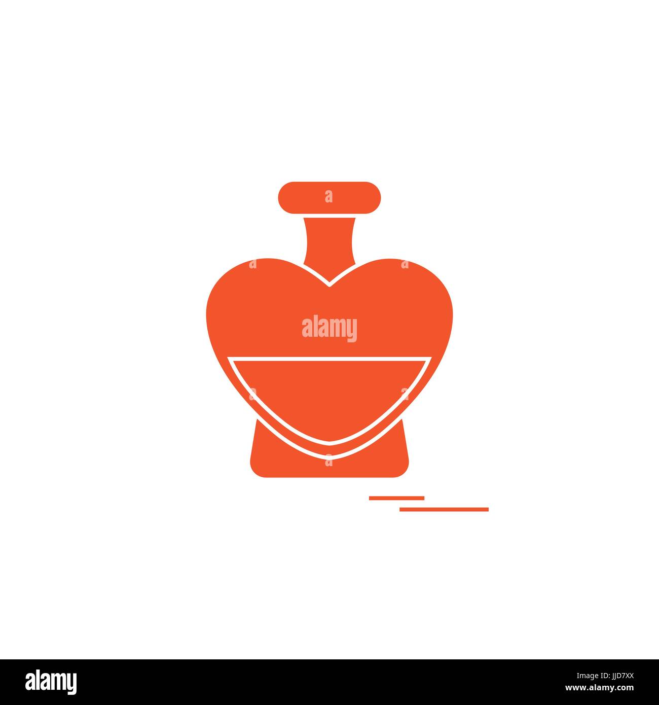 Cute vector illustration of perfume bottle in the shape of heart ...