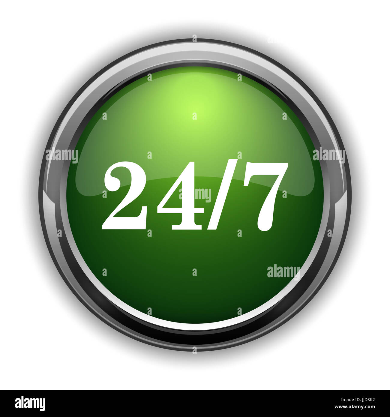 24 7 icon. 24 7 website button on white background Stock Photo - Alamy