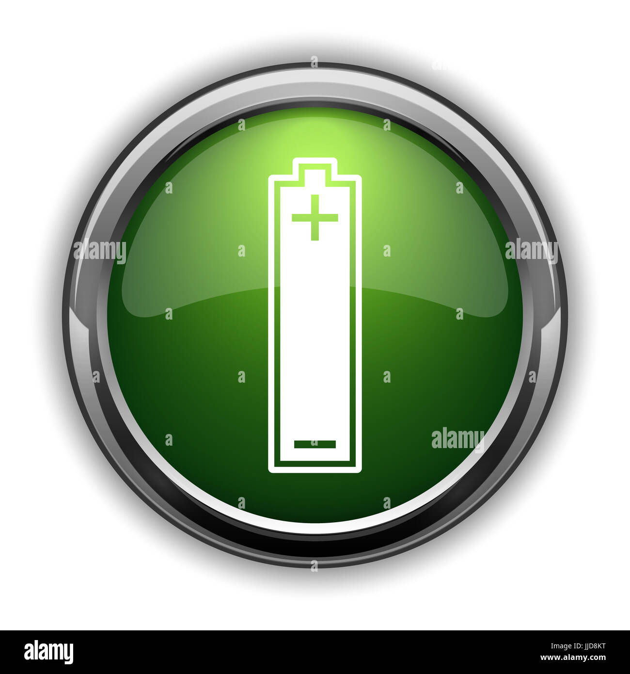 Battery charging icon on green Cut Out Stock Images & Pictures - Alamy
